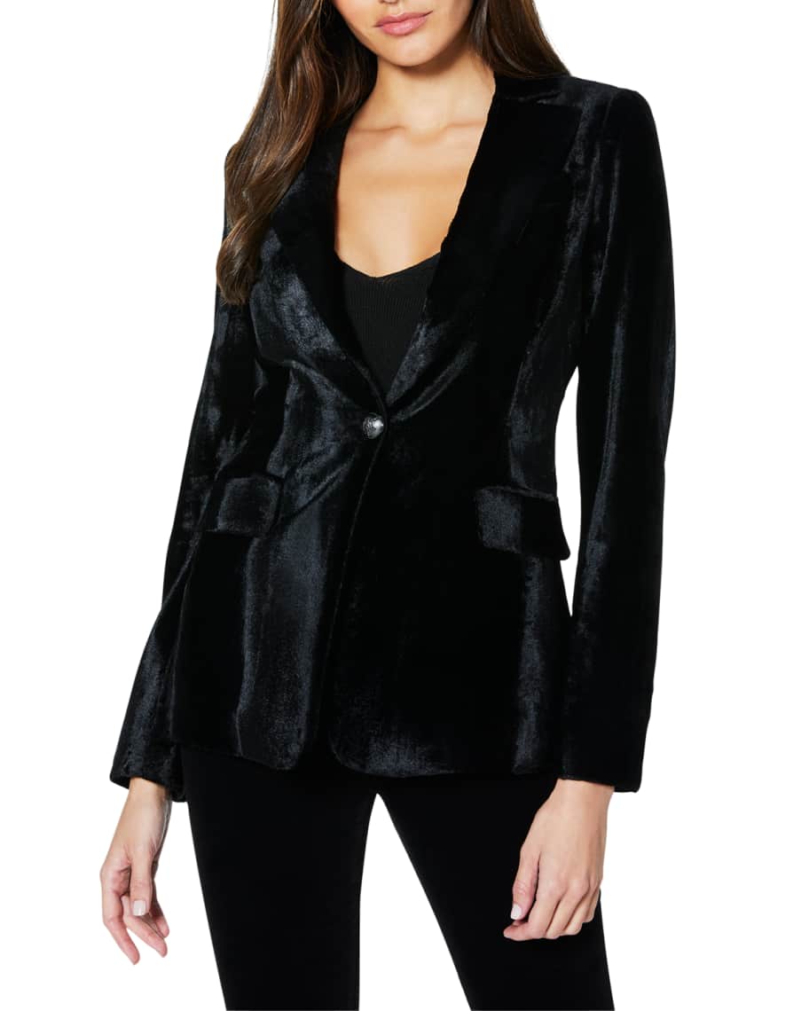 Ramy Brook Eli Velvet Single-Button Jacket | Neiman Marcus