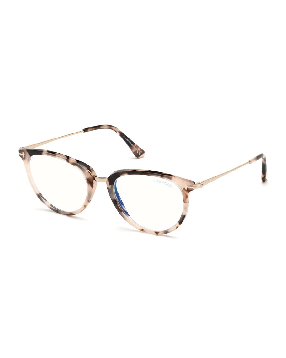 Tom Ford Blue Block Cat Eye Acetate And Metal Optical Frames Neiman Marcus