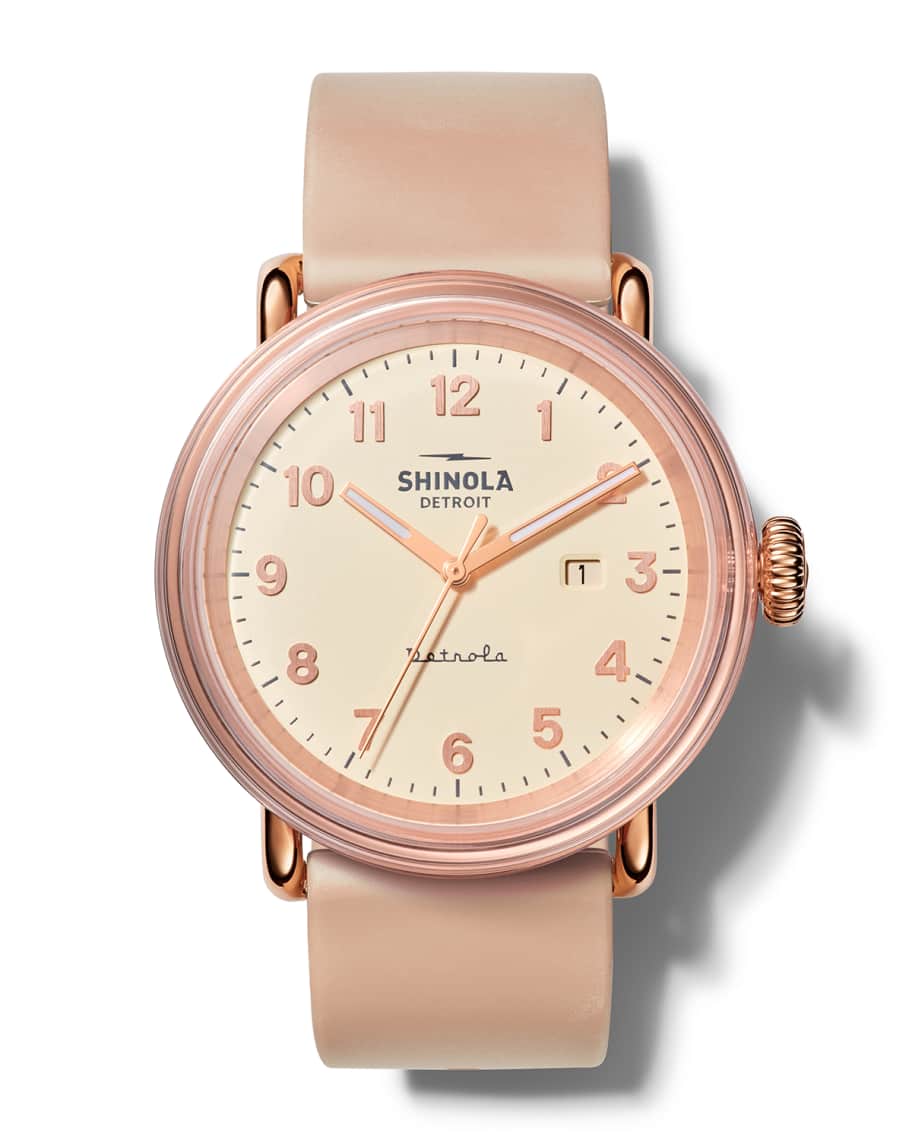 Shinola Detrola The Pinky 43mm Silicone Watch | Neiman Marcus