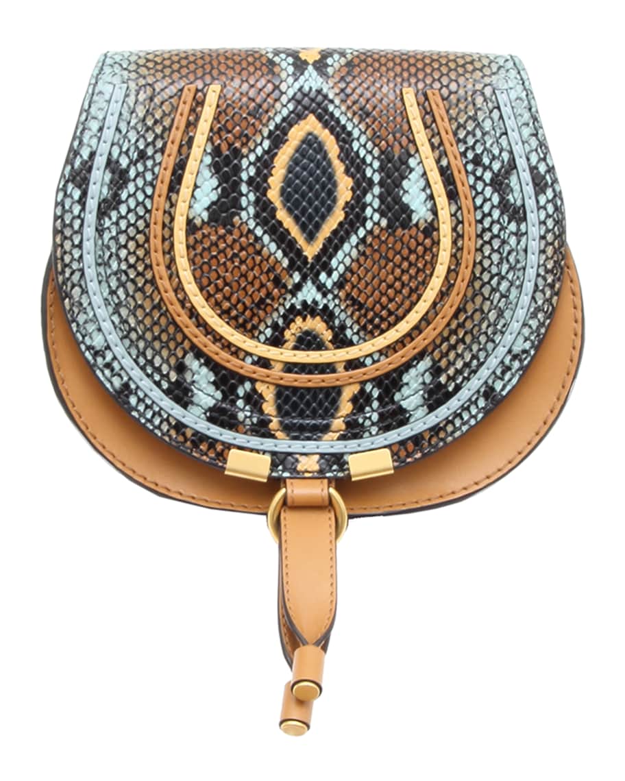 Chloe Marcie Small Python-Print Crossbody Bag | Neiman Marcus