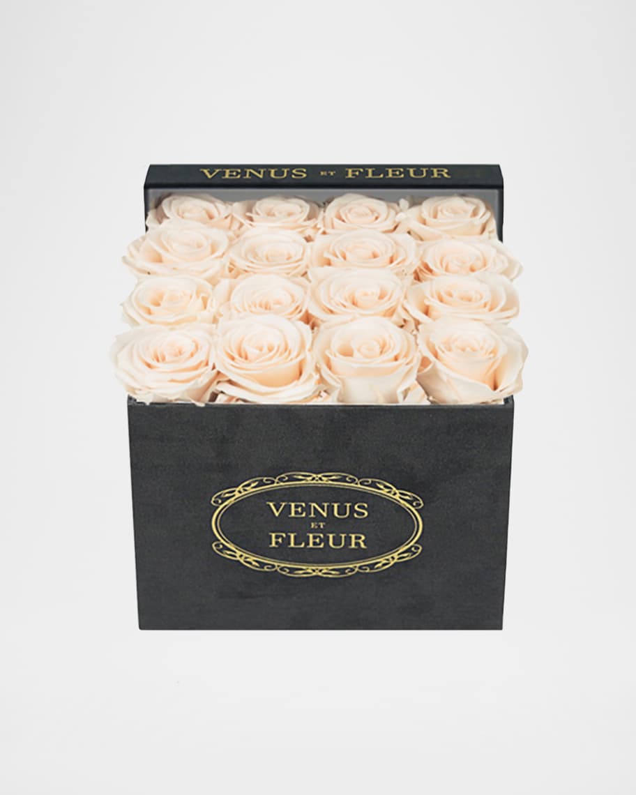 Venus ET Fleur Suede Small Square Rose Box | Neiman Marcus