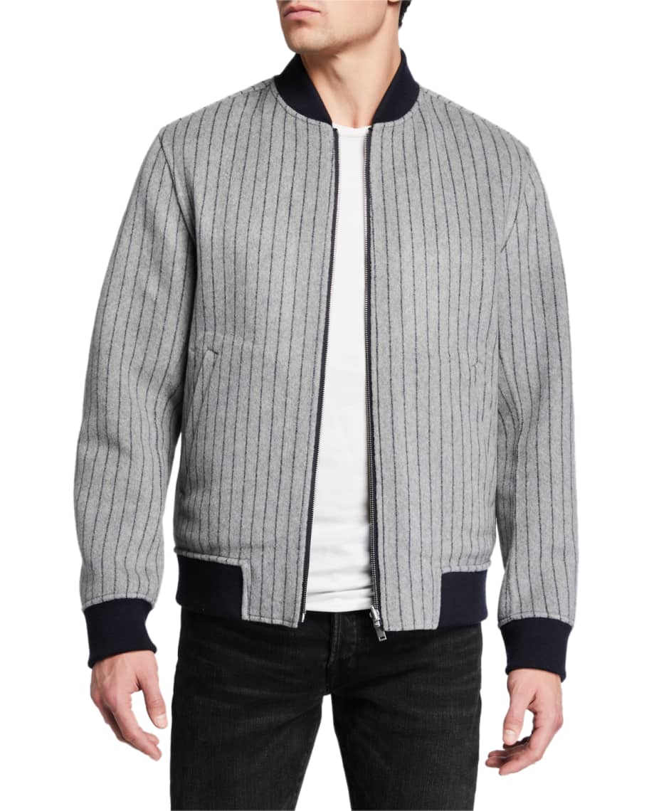 Theory Men's Jorge Striped Double-Face Jacket | Neiman Marcus