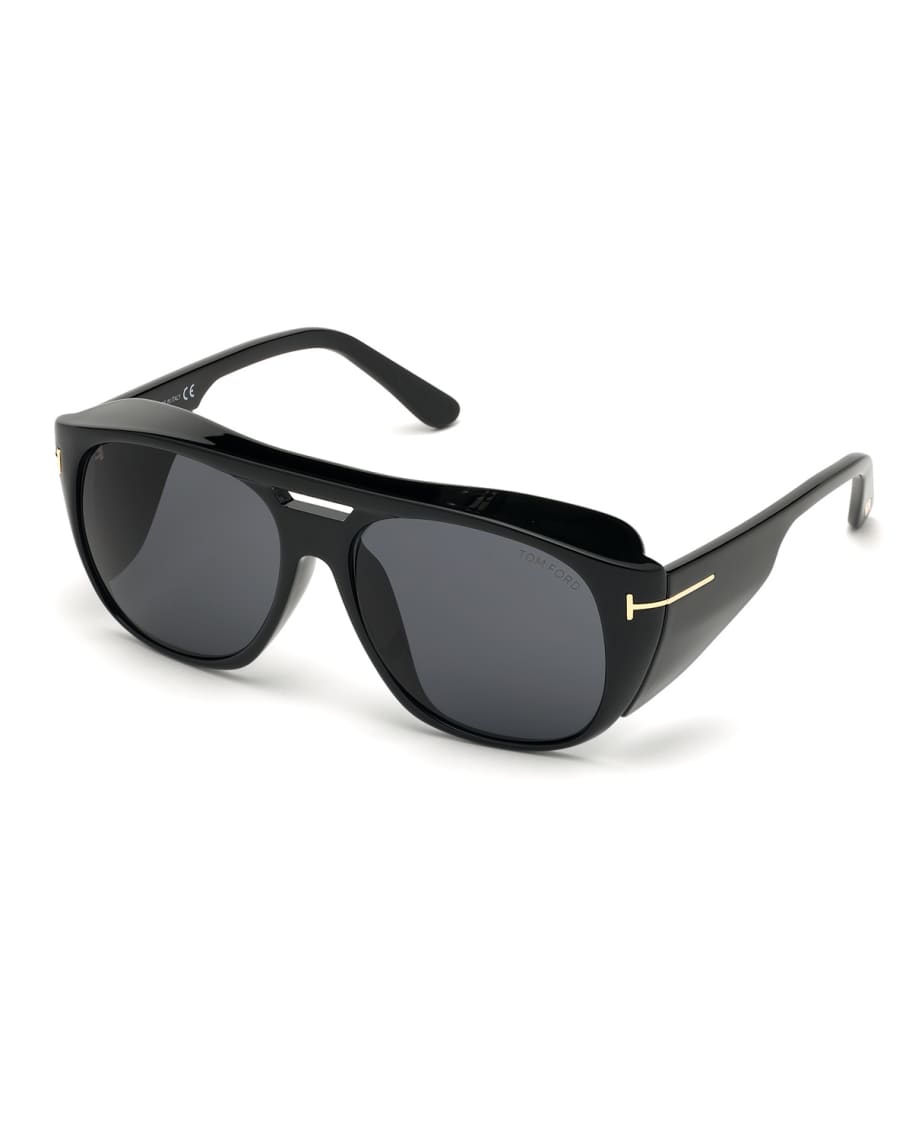 TOM FORD Men's Fender Geometric Acetate Sunglasses | Neiman Marcus