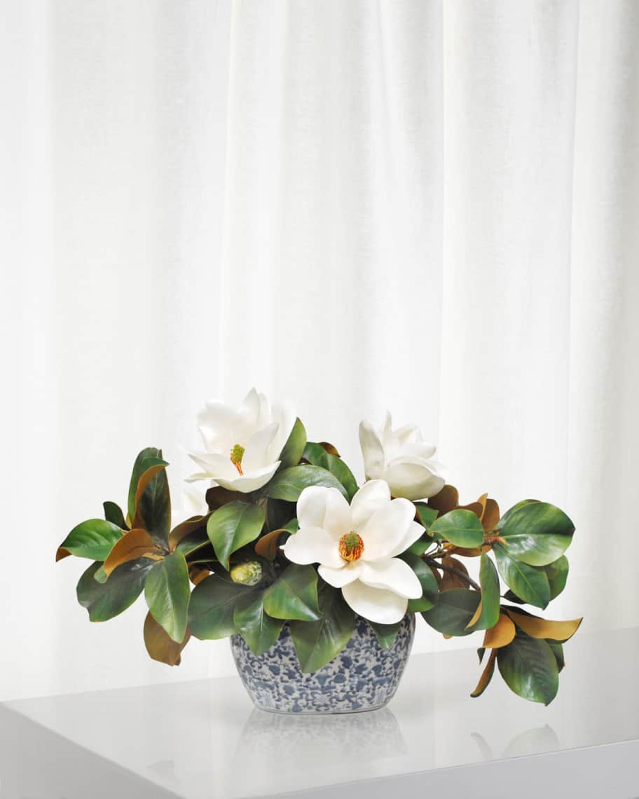 Winward Home Magnolia Centerpiece in Planter | Neiman Marcus