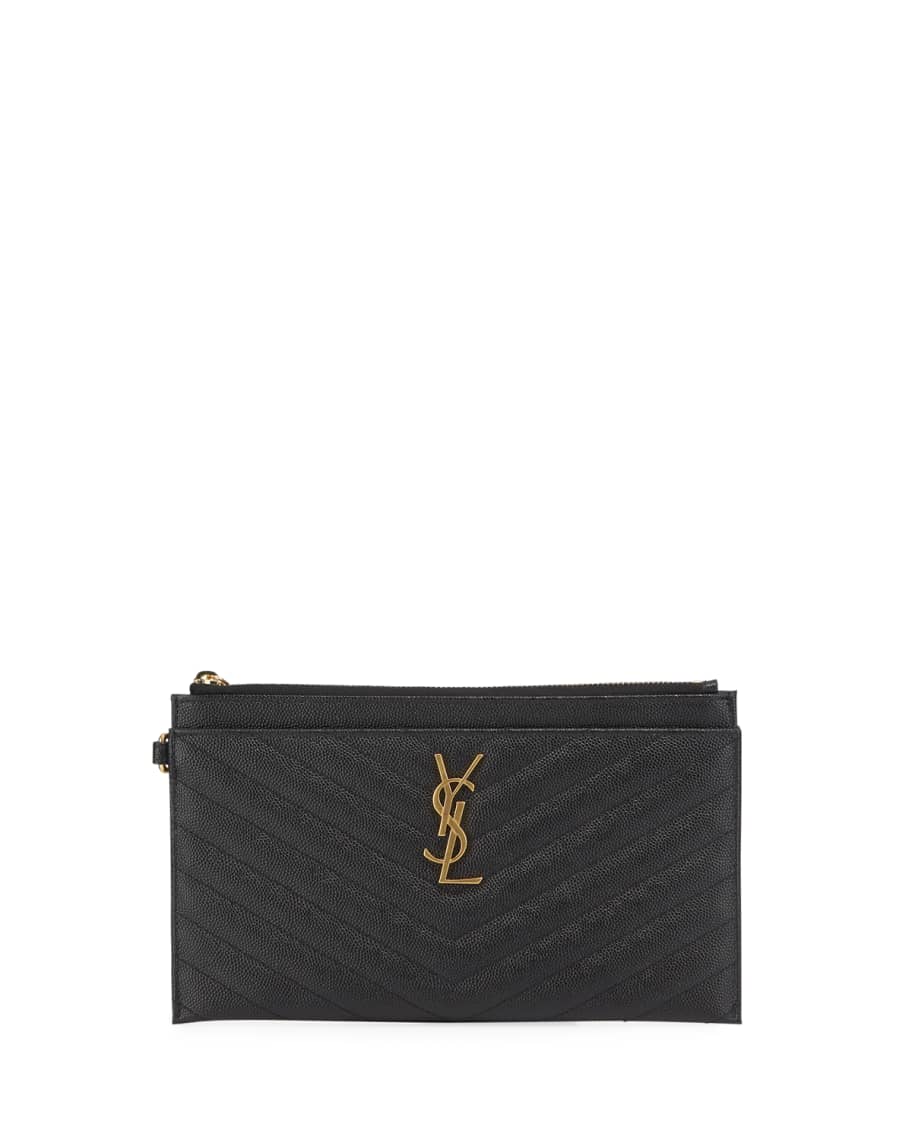Saint Laurent YSL Monogram Pouch Wristlet Bag | Neiman Marcus