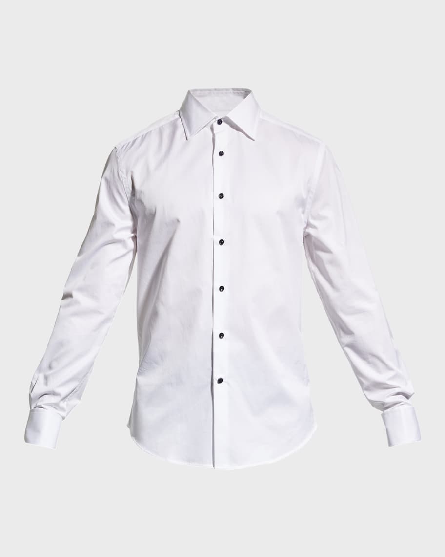 Brunello Cucinelli Men's French-Cuff Tuxedo Dress Shirt | Neiman Marcus