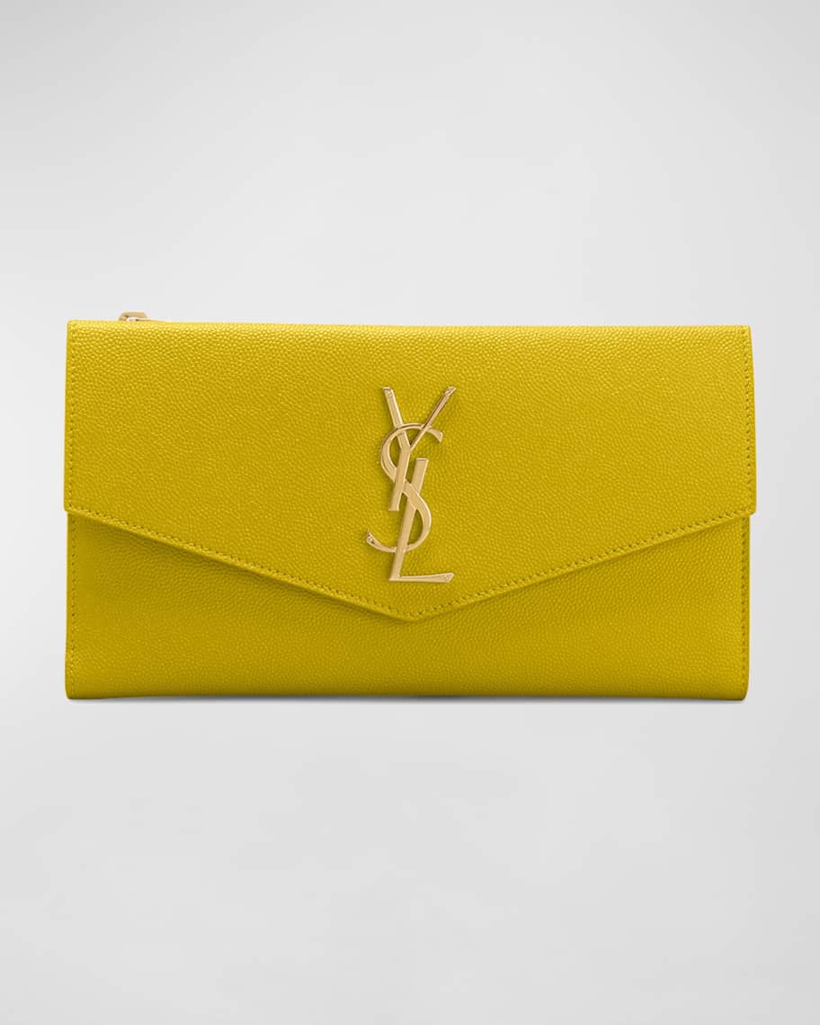 Saint Laurent YSL Monogram Small Envelope Flap Wallet with Zip Pocket ...