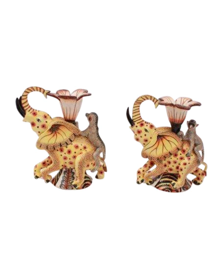 Ardmore Ceramic Art Elephant Candle Holders | Neiman Marcus