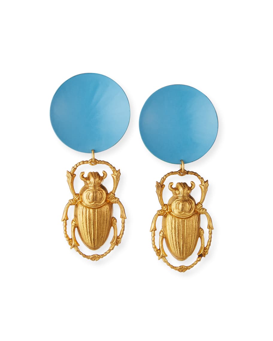 We Dream in Colour Khepra Beetle Earrings | Neiman Marcus