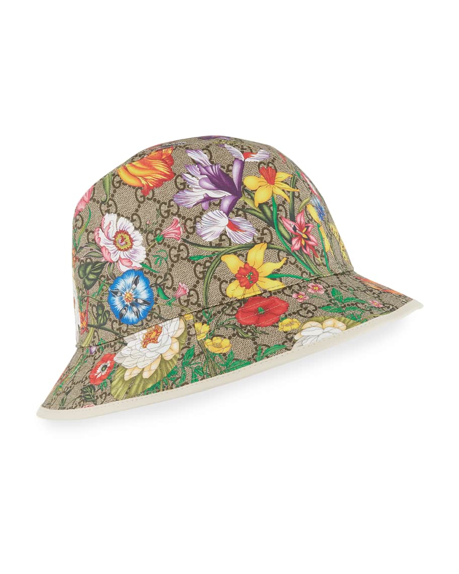 Gucci GG Supreme Flora Bucket Hat | Neiman Marcus