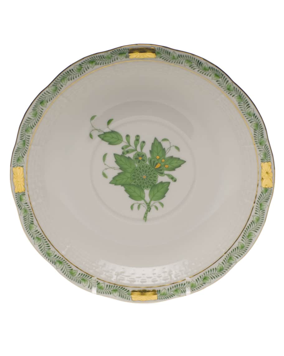 Herend Chinese Bouquet Green Cream Soup Stand | Neiman Marcus