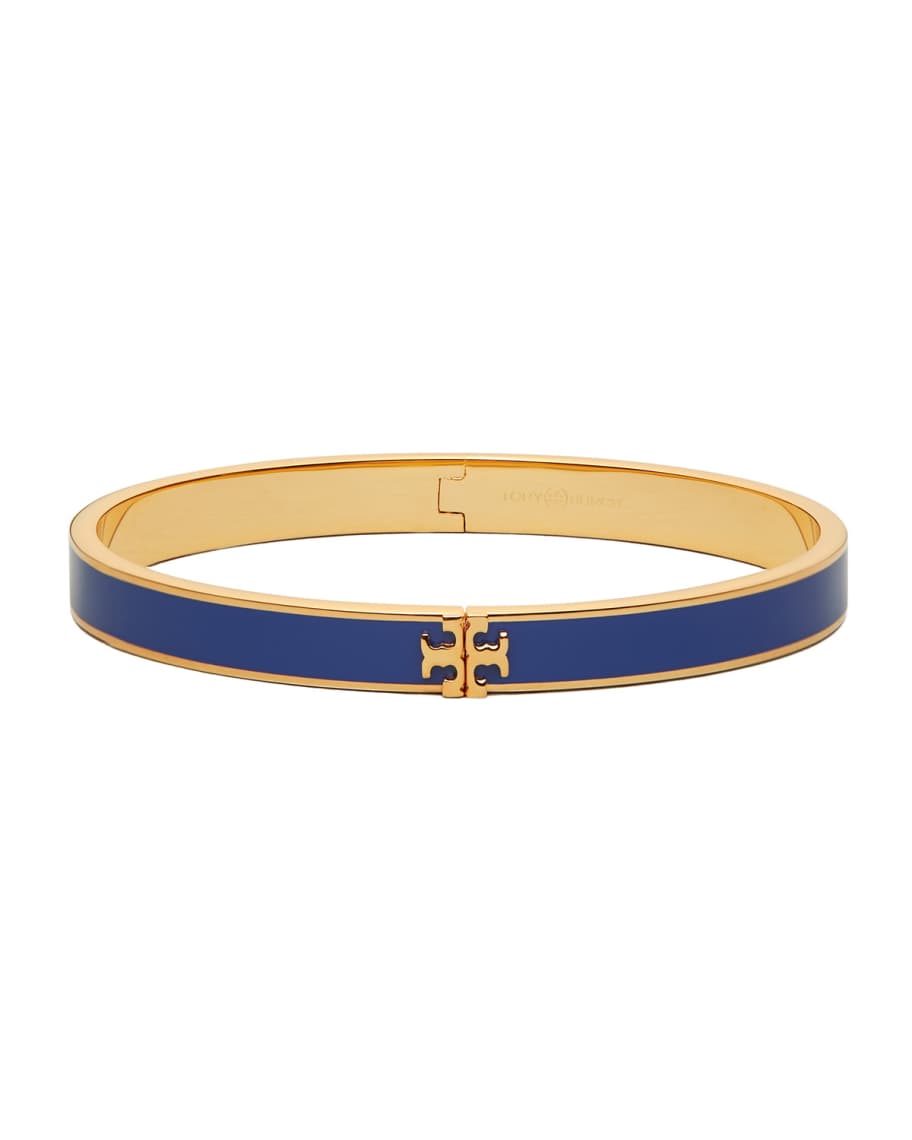 Tory Burch Kira Enameled Bracelet Blue Gold Neiman Marcus