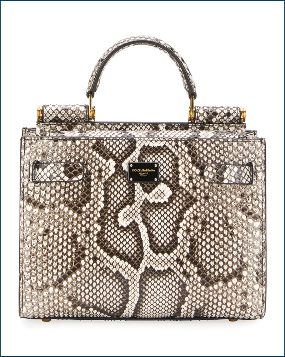 Dolce&Gabbana Sicily Mini Python Top-Handle Bag | Neiman Marcus
