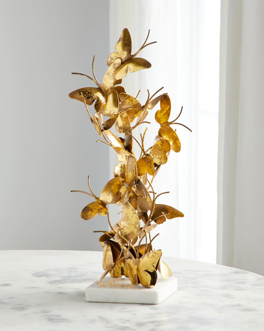 Neiman Marcus Gold Foil Butterfly Sculpture, 20.5"T | Neiman Marcus