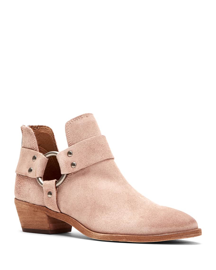 Frye Ray Suede Zip Harness Booties | Neiman Marcus