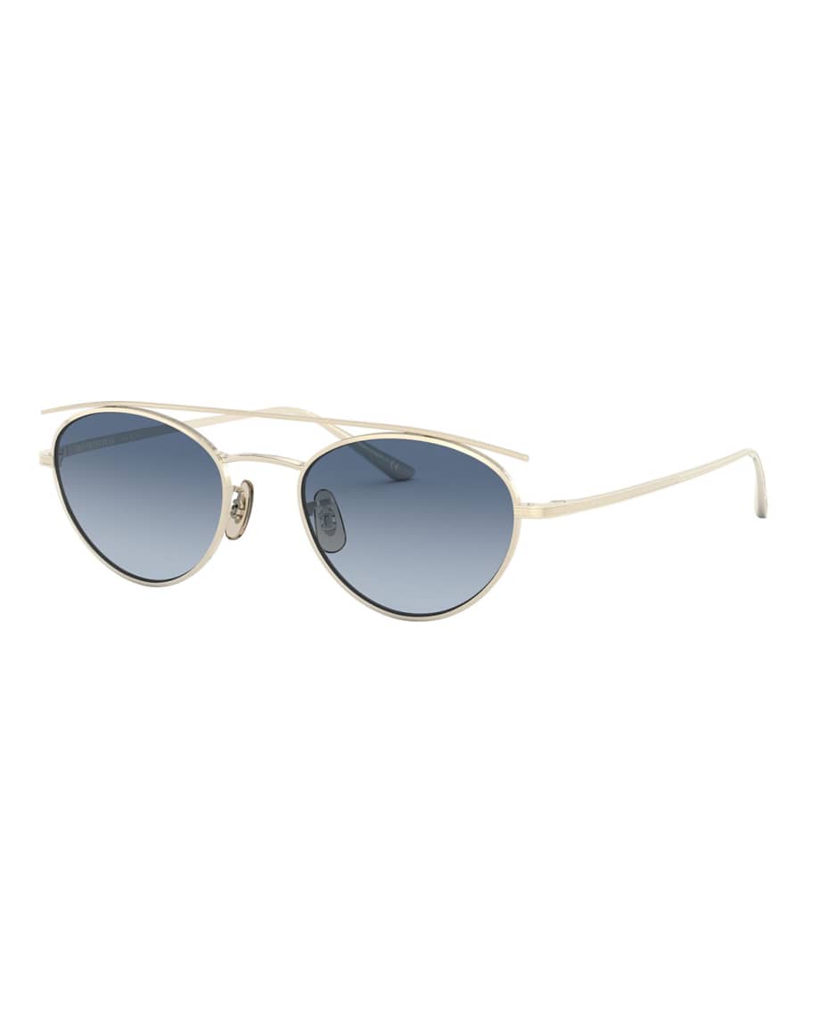 Oliver Peoples Men's Hightree Titanium Oval Sunglasses | Neiman Marcus