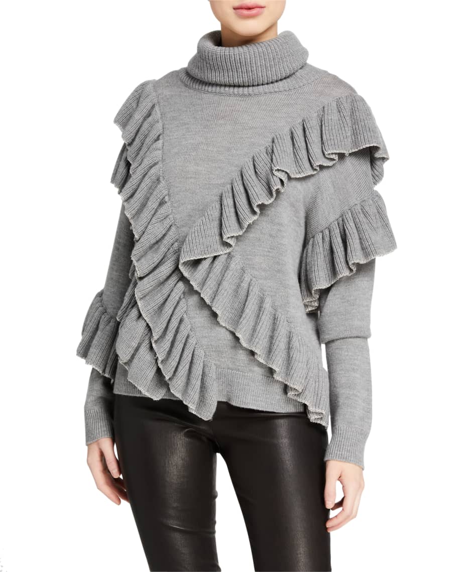 Alice + Olivia Libbie Ruffled Pullover Sweater | Neiman Marcus