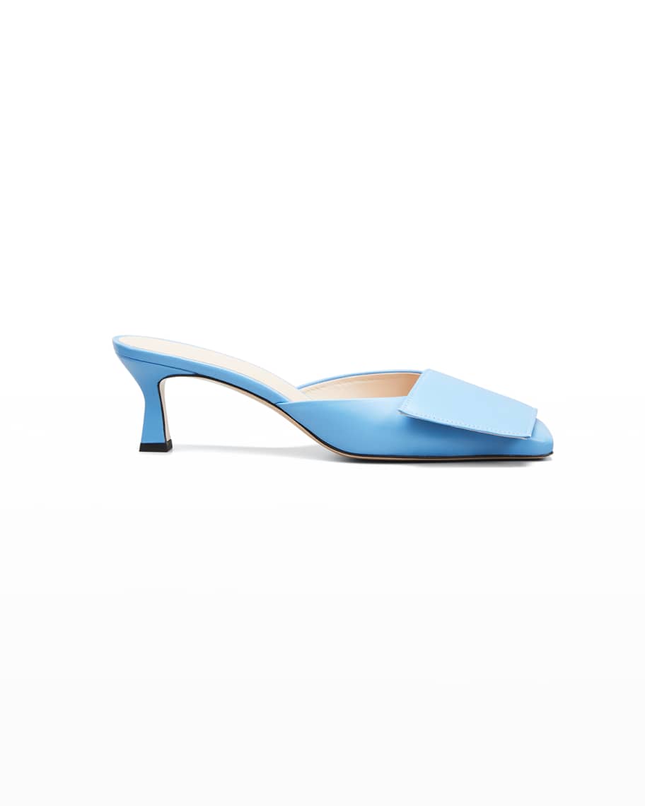 Wandler Isa Bicolor Leather Kitten-Heel Mules | Neiman Marcus