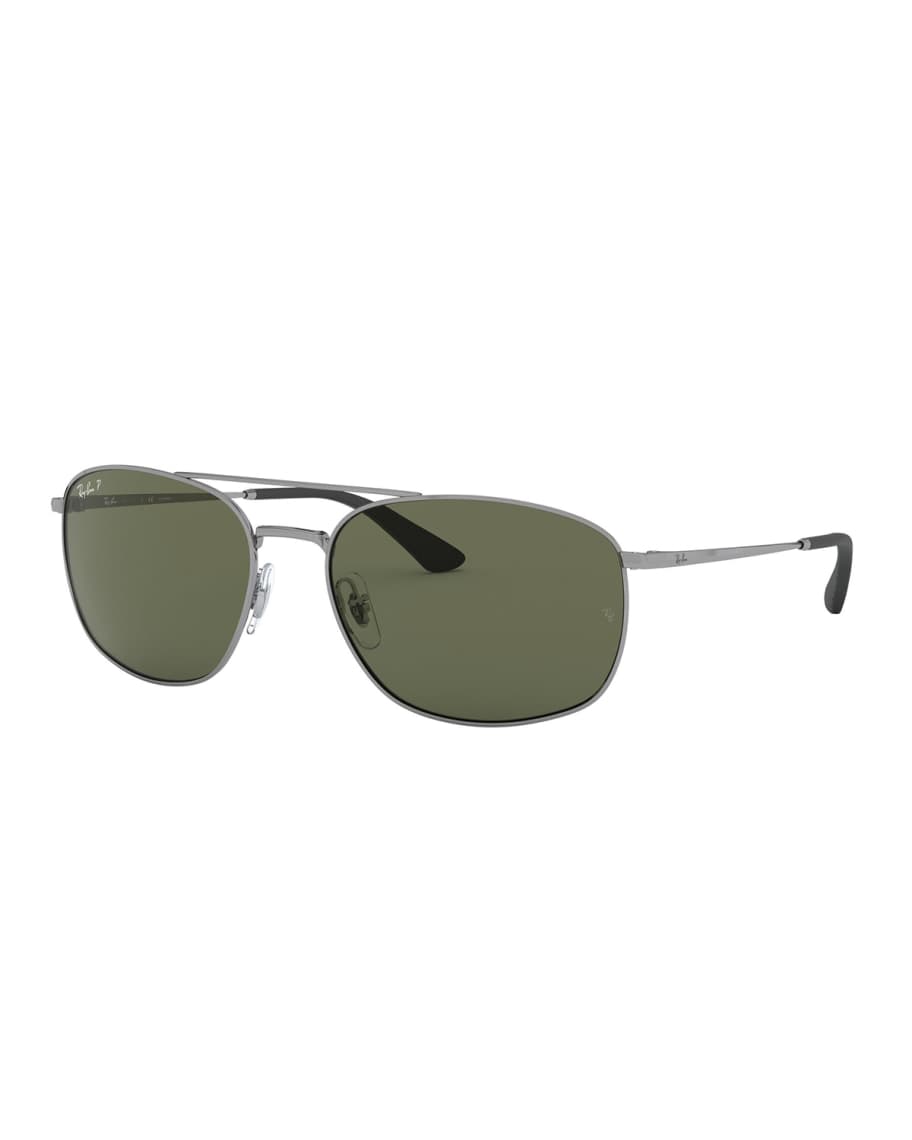 Ray-Ban Men's Square Double-Bridge Polarized Sunglasses | Neiman Marcus