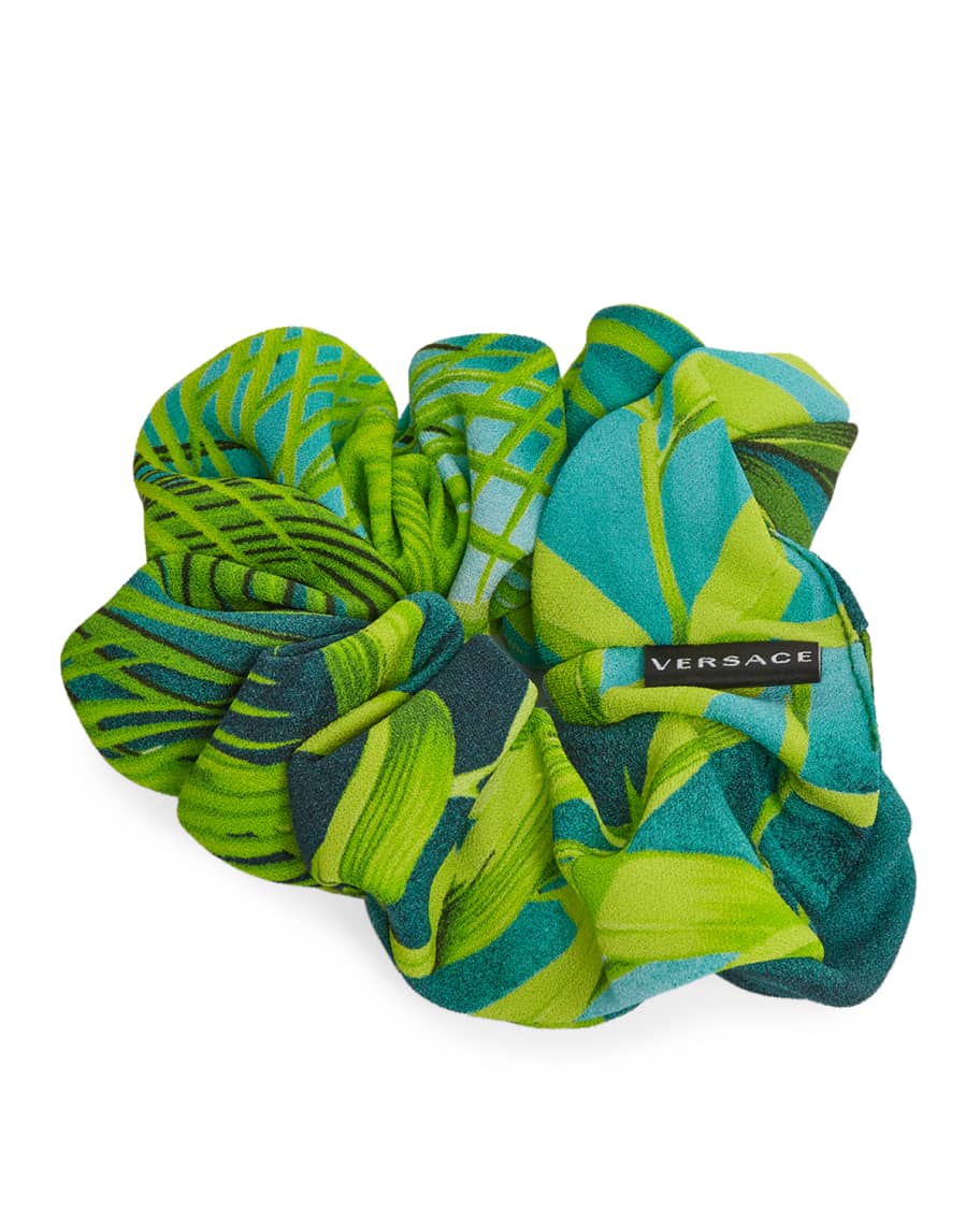 Versace Printed Elastic Hair Scrunchie | Neiman Marcus