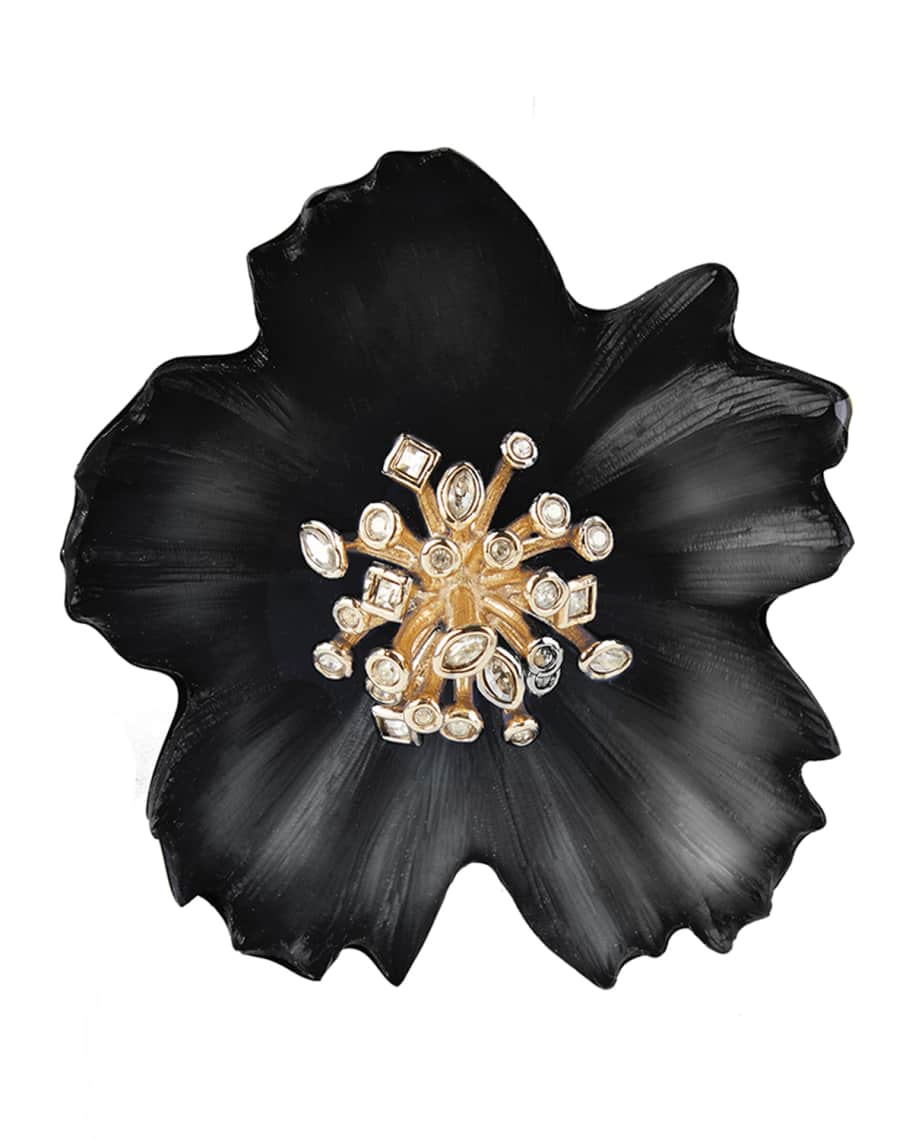 Alexis Bittar Crystal Burst Flower Pin, Black | Neiman Marcus