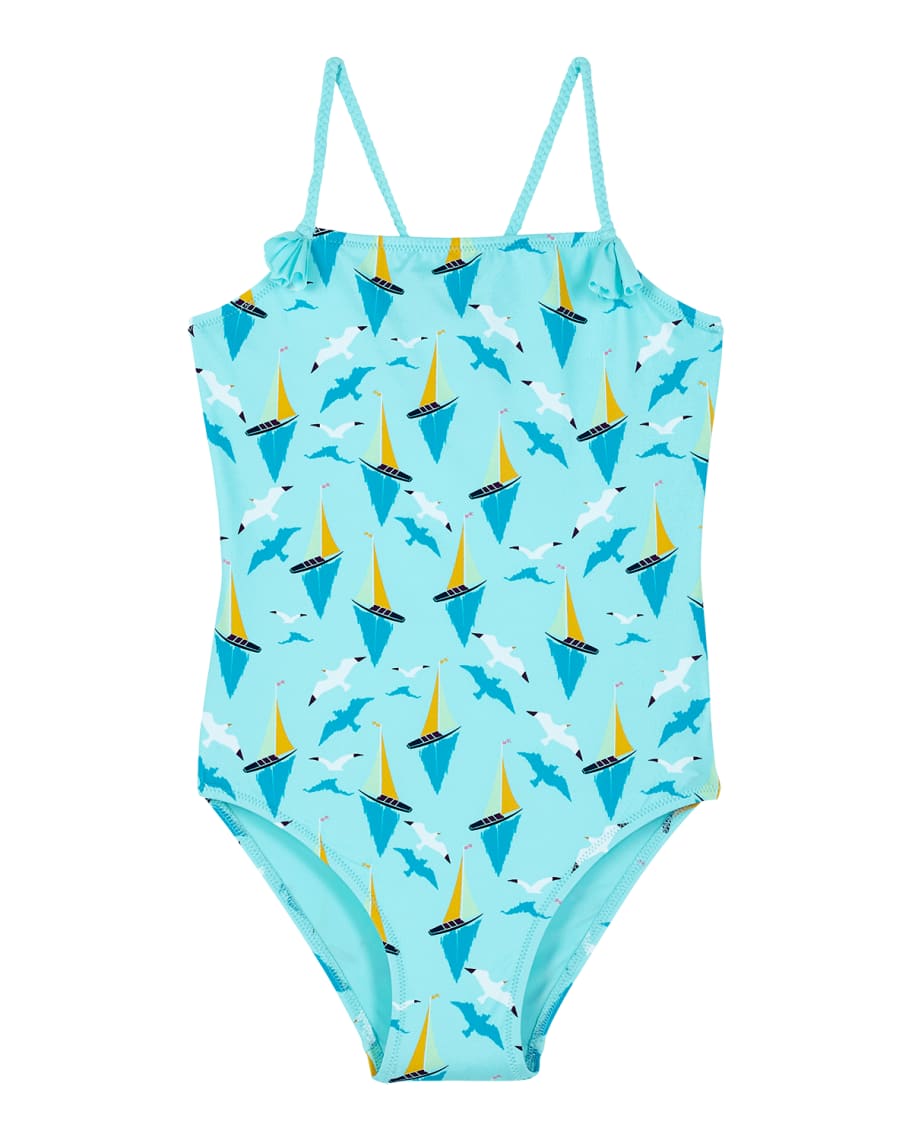 Vilebrequin Girl's Gom Sailboat Print One-Piece Swimsuit, Size 2-14 ...