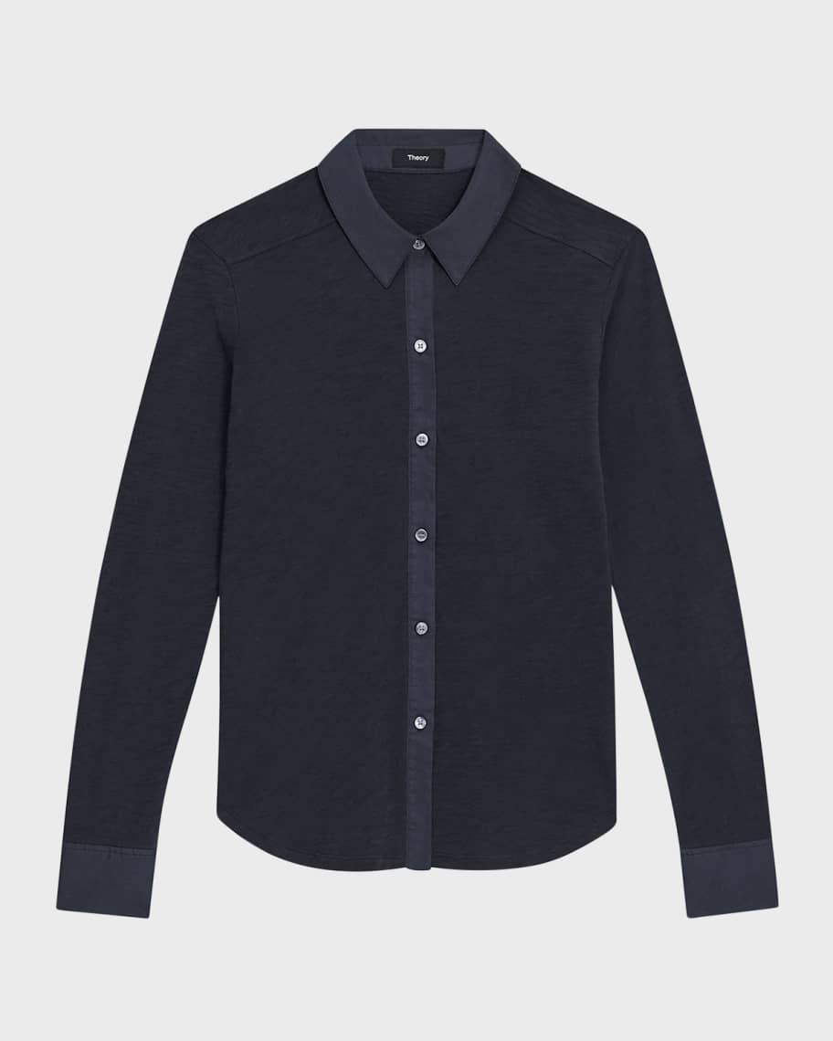 Theory Riduro Organic Cotton Button-Down Shirt | Neiman Marcus