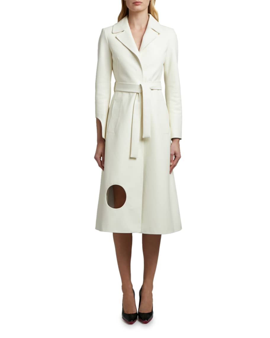 Off-White Meteor Cutwork Leather Trench Coat | Neiman Marcus