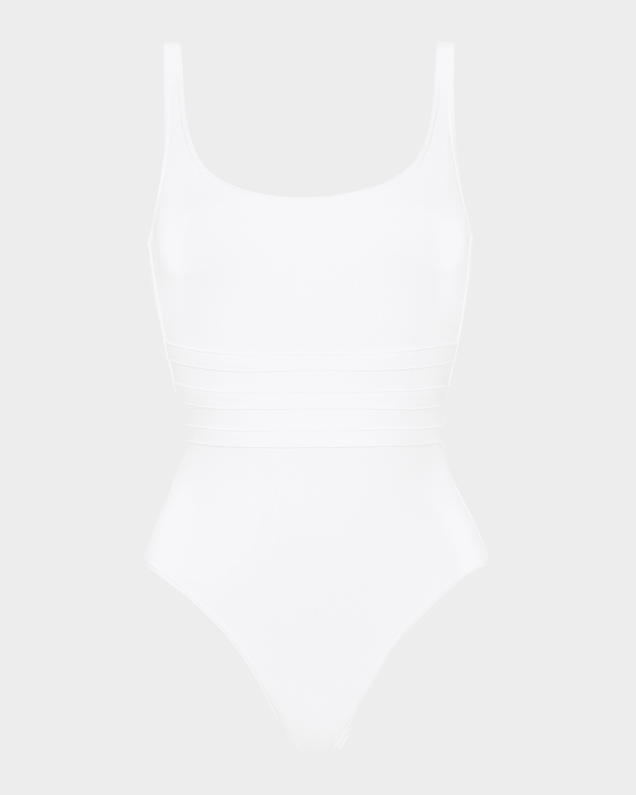 Eres Asia Scoop-Neck One-Piece Swimsuit with Waistband Detail | Neiman ...