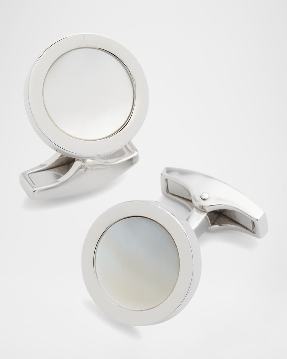 Jan Leslie Men's 925 Round Mother-of-Pearl Cufflinks | Neiman Marcus