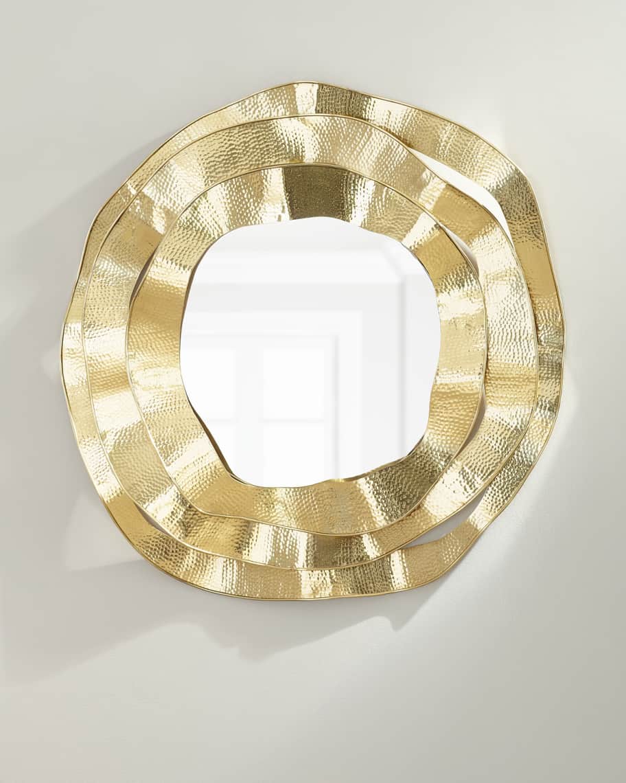 John-Richard Collection Ripple Brass Mirror | Neiman Marcus