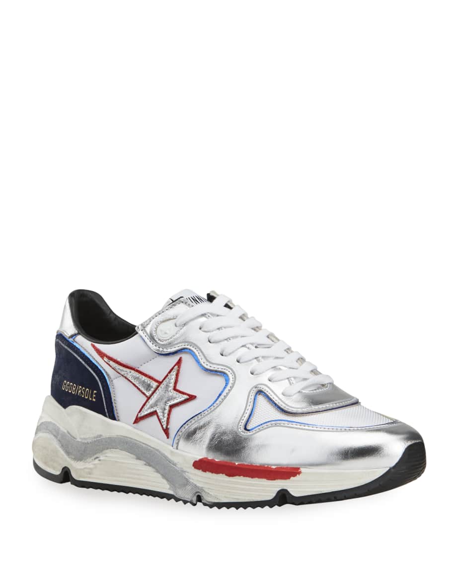 Golden Goose Men's Vintage Metallic Star Running Sneakers | Neiman Marcus