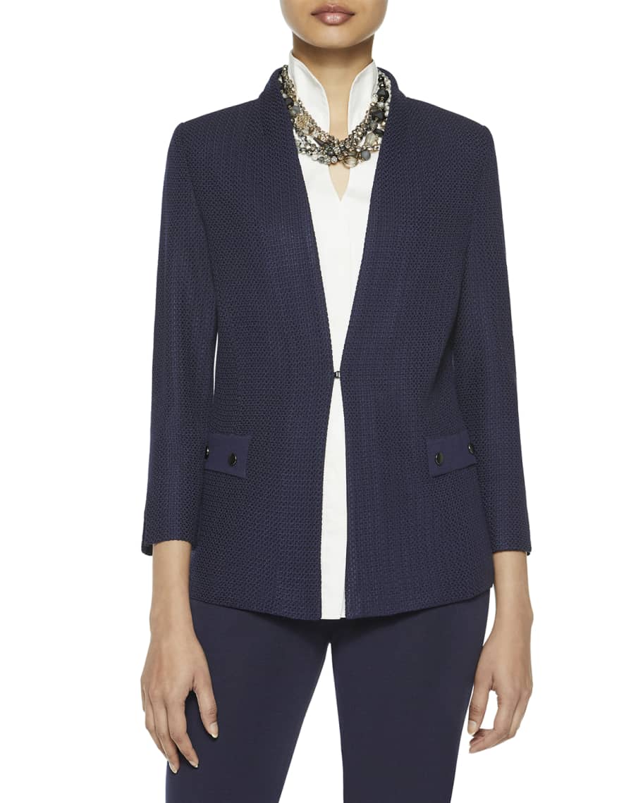 Misook Plus Size Button Detail Tailored Knit Jacket | Neiman Marcus