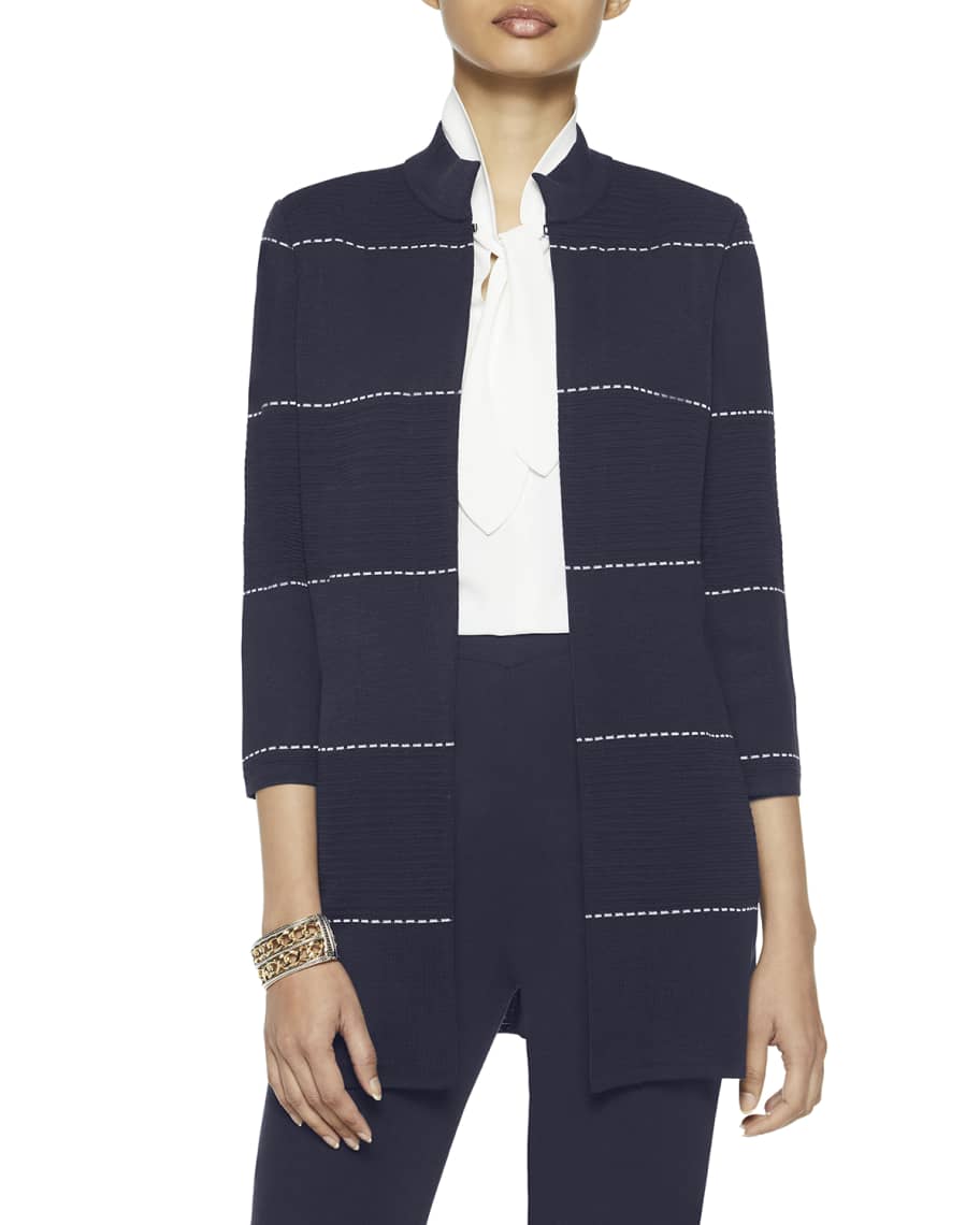 Misook Plus Size Dash Detail Ottoman Knit Jacket | Neiman Marcus