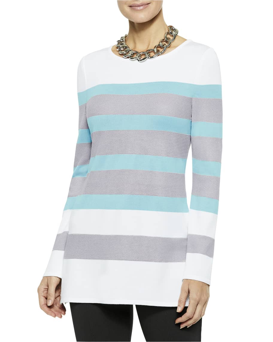 Misook Bold Stripe Knit Tunic | Neiman Marcus