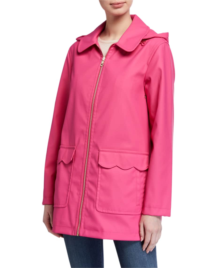 kate spade new york scallop-pocket raincoat | Neiman Marcus