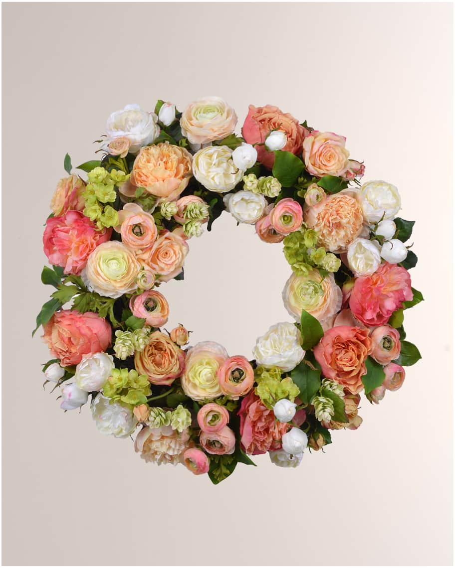 Winward Home Rose Ranunculus Wreath | Neiman Marcus