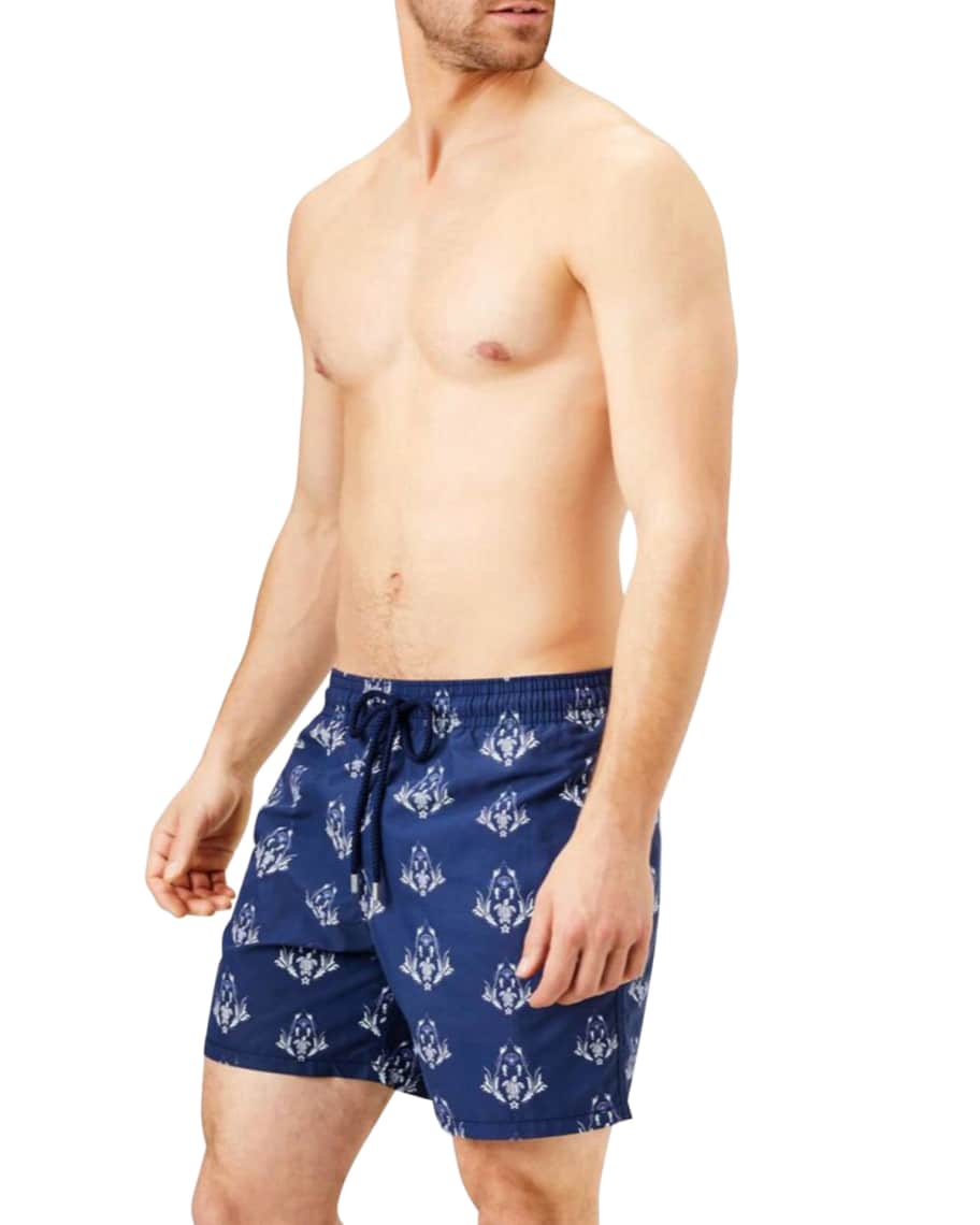 Vilebrequin Mens Moorea Turtle Print Swim Trunks Neiman Marcus