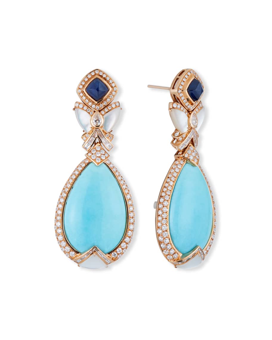Nini Jewels 18k Sleeping Beauty Turquoise Pear-Drop Earrings | Neiman ...