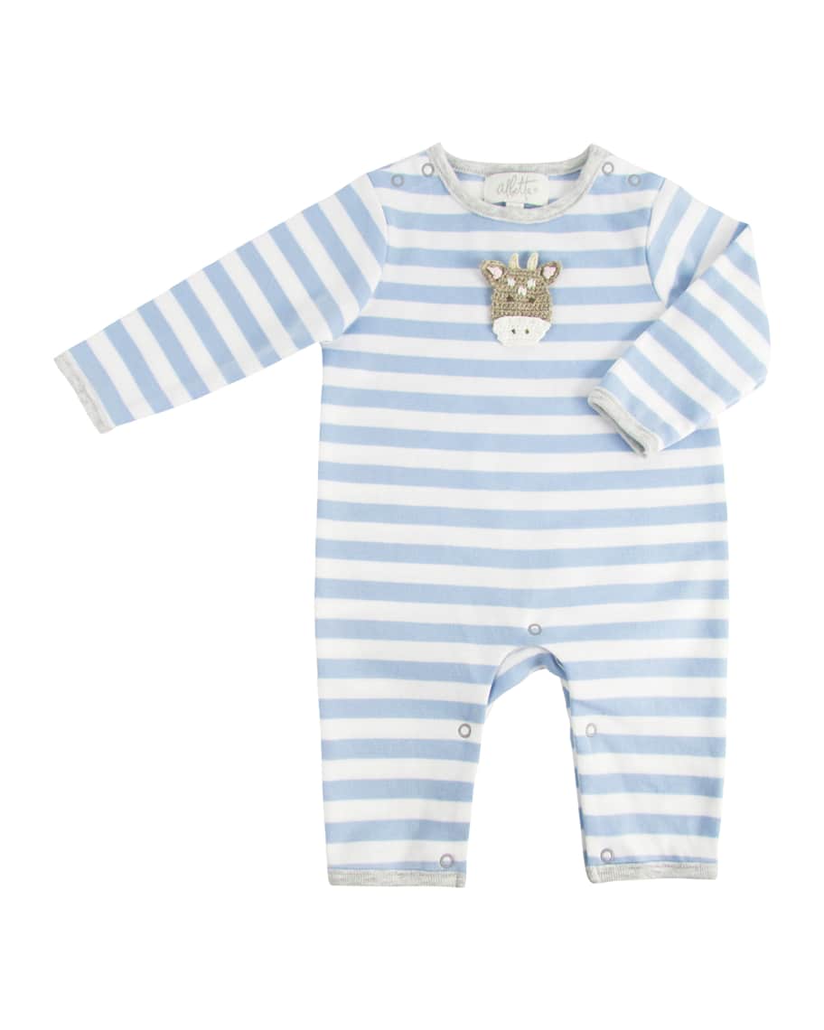 Albetta Striped Coverall w/ Crochet Connie Cow, Size 0-12 Months ...