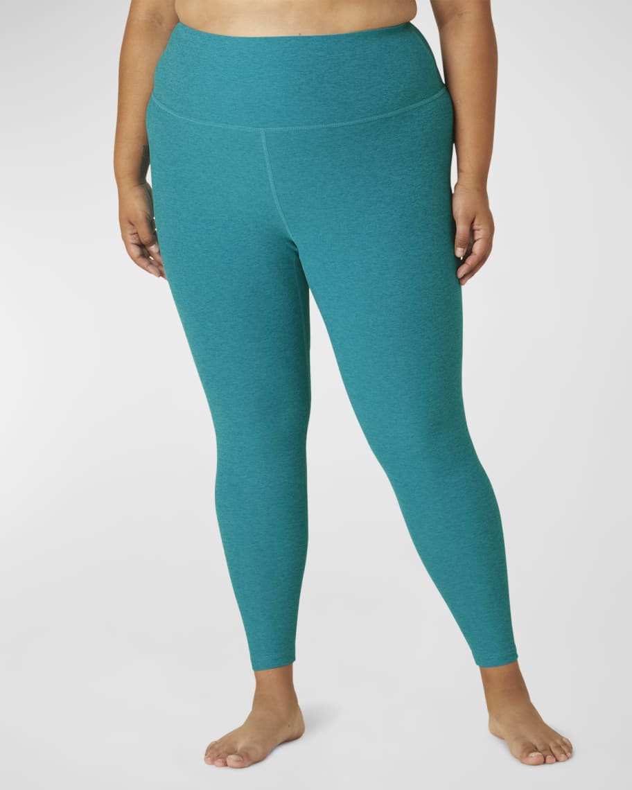 Beyond Yoga Plus Size High-Waist Space-Dye Midi Leggings | Neiman Marcus