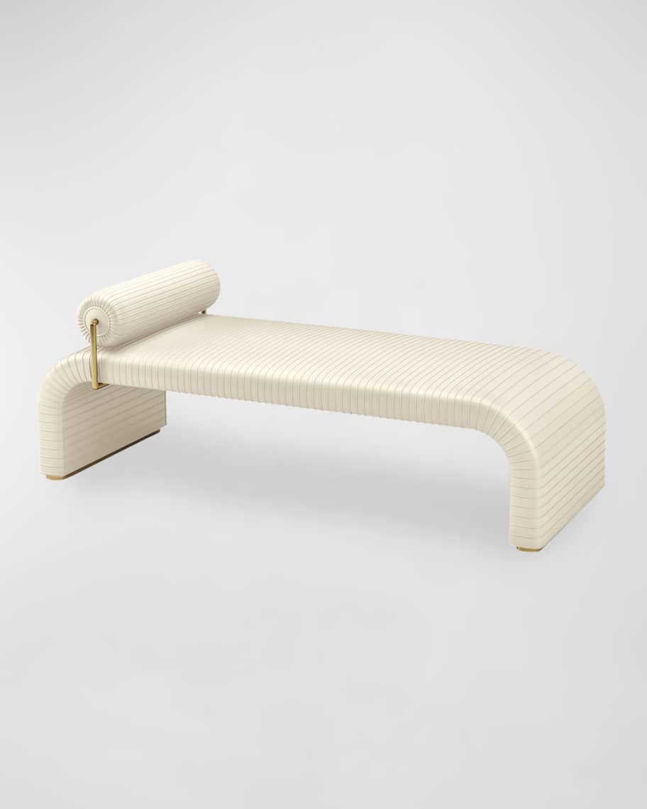 Ashley Childers for Global Views Cade Leather Bench 67" | Neiman Marcus