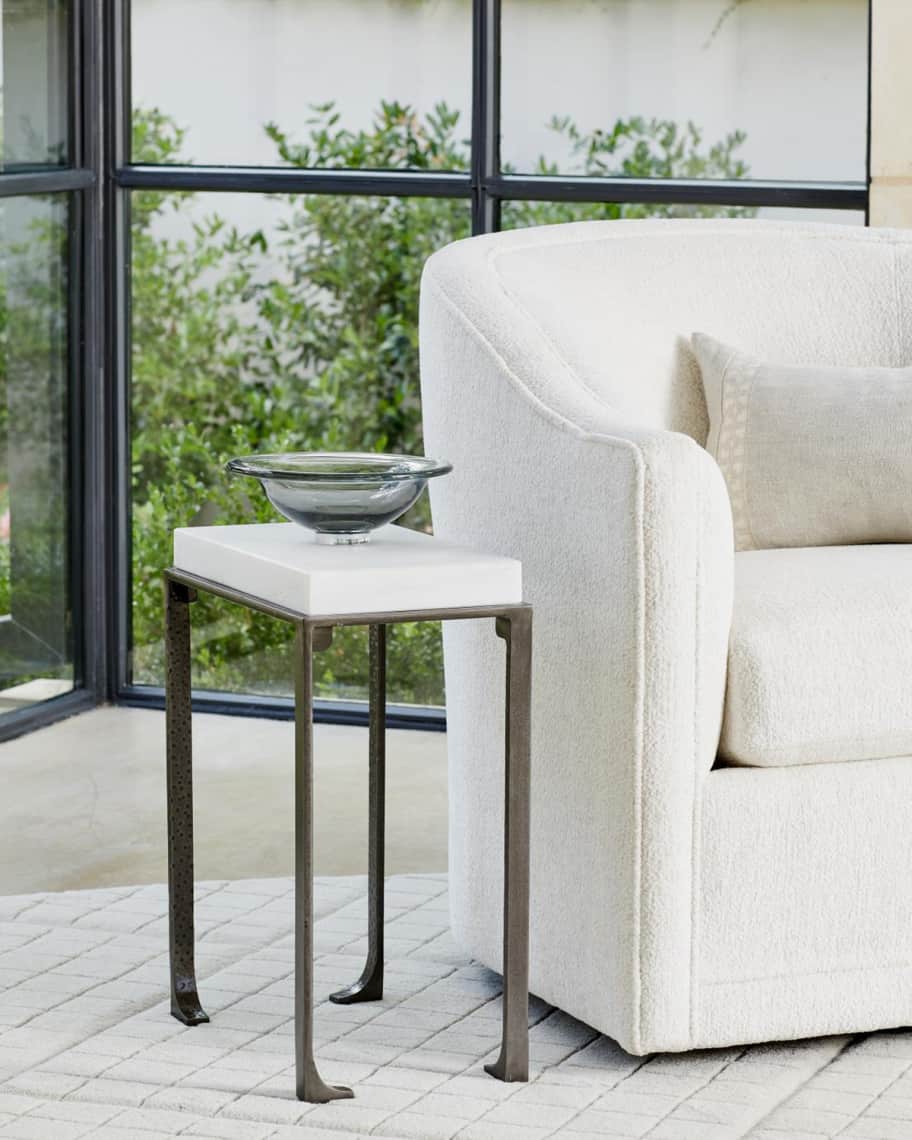 William D. Scott for Global Views Small Zen Side Table with White Honed ...