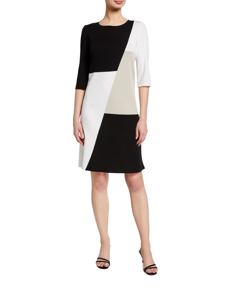 Misook Plus Size Colorblock Shift Dress | Neiman Marcus