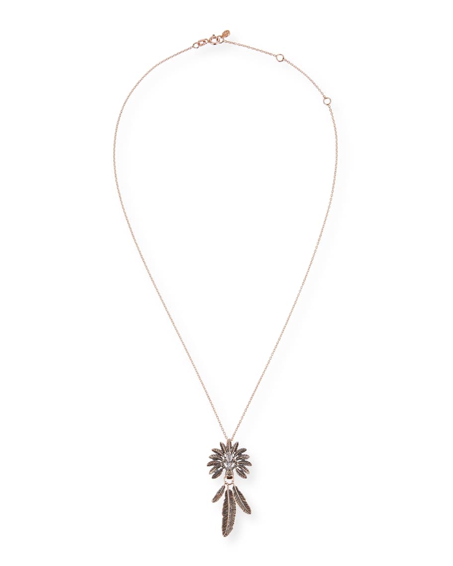 Kismet by Milka 14k Rose Gold Multi-Feather Necklace with Diamonds ...