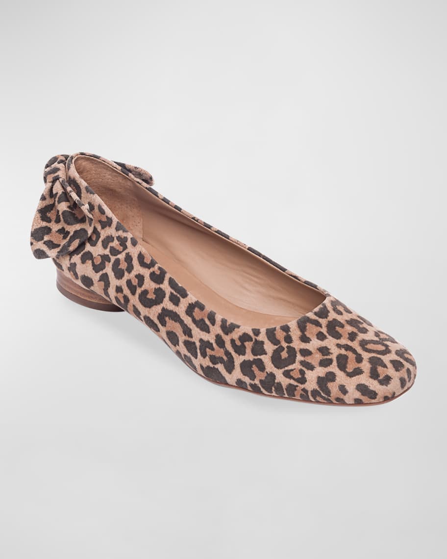 Bernardo Eloise Cheetah Suede Ballerina Flats | Neiman Marcus