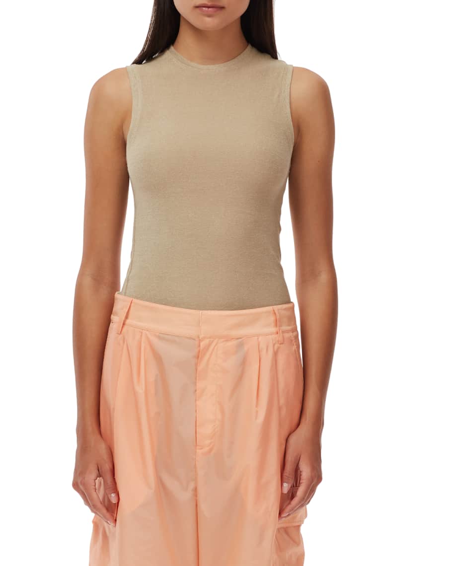 Tibi Dry Loop Terry Fitted Tank | Neiman Marcus
