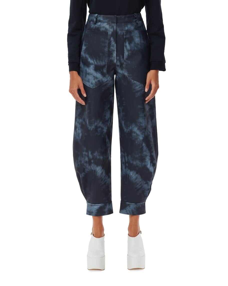Tibi Rubberized Tie-Dye Sculpted Pants | Neiman Marcus