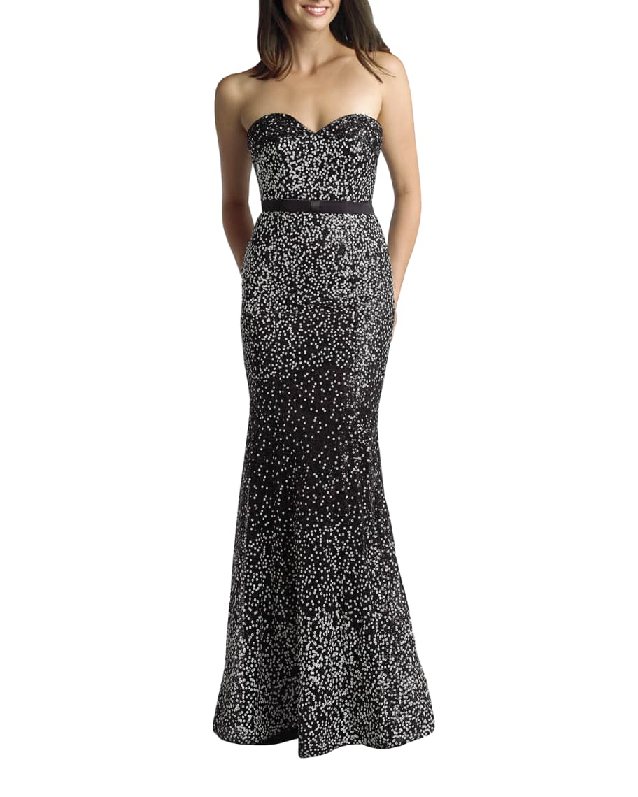 Basix Strapless Confetti Sequin Column Gown | Neiman Marcus