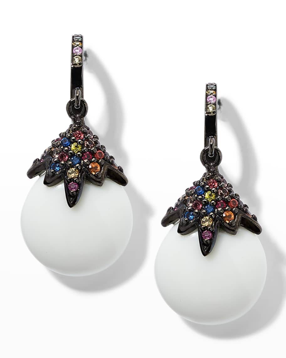 M.C.L. by Matthew Campbell Laurenza Mix Sap White Agate Drop Ear ...